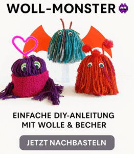 Halloween basteln mit Kindern – lustige Woll-Monster - kinderideenwelt.de